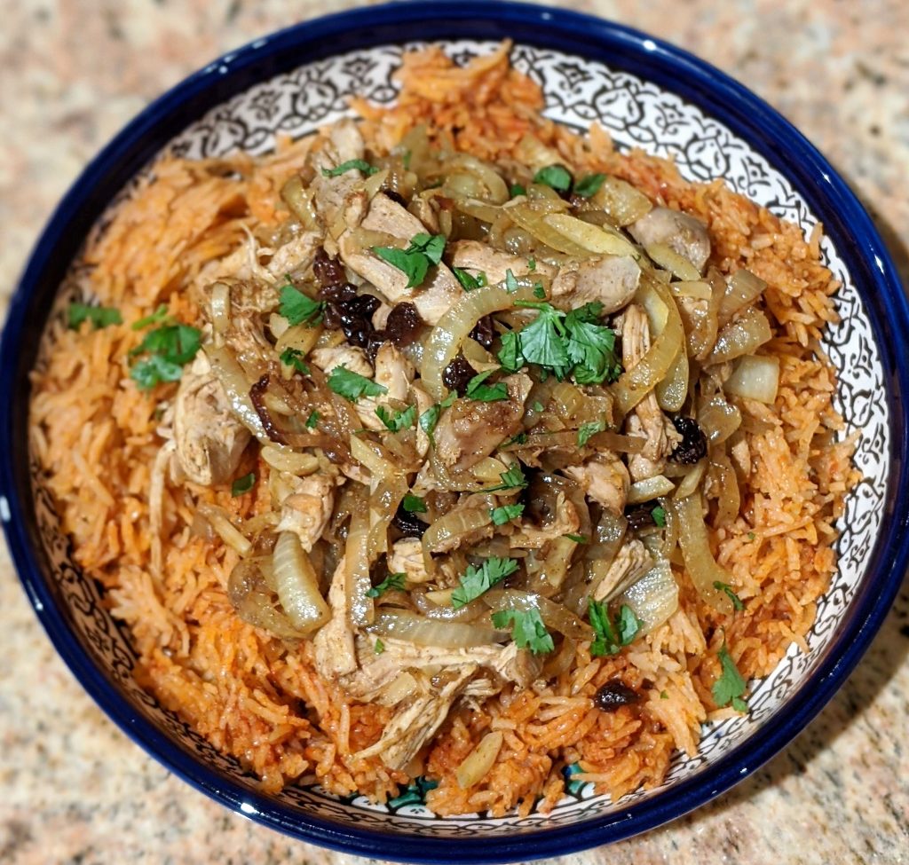 Iraqi Chicken over Red Rice - Lisa and Frances Cook