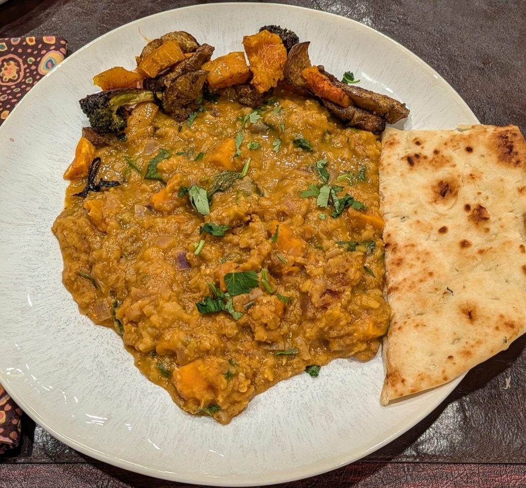 Red Lentil Dal with Sweet Potato - Lisa and Frances Cook